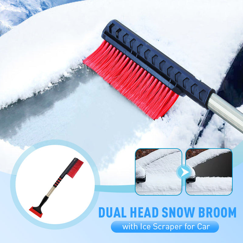 Dual Head Snow Broom with Ice Scraper for Car – cuoeo